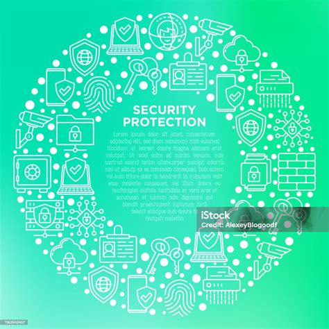 모바일 보안 지문 배지 방화벽 얼굴 Id 보안 폴더 감시 카메라 키셋 분쇄기 얇은 라인 아이콘원 보안 및 보호 개념 현대 벡터 일러스트레이션 감시에 대한 스톡 벡터 아트 및