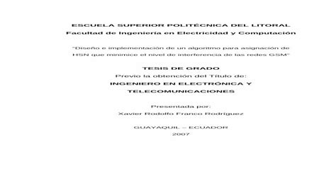 Ingeniero En ElectrÓnica Y …“diseño E Implementación De Un Algoritmo Para Asignación De Hsn Que