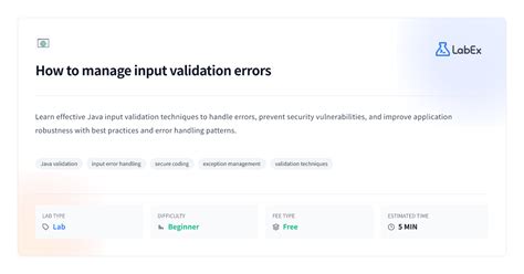 How To Manage Input Validation Errors Labex