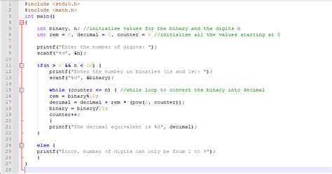 Binary Digits Separator And Convert To Decimal Using Power Function In C Stack Overflow
