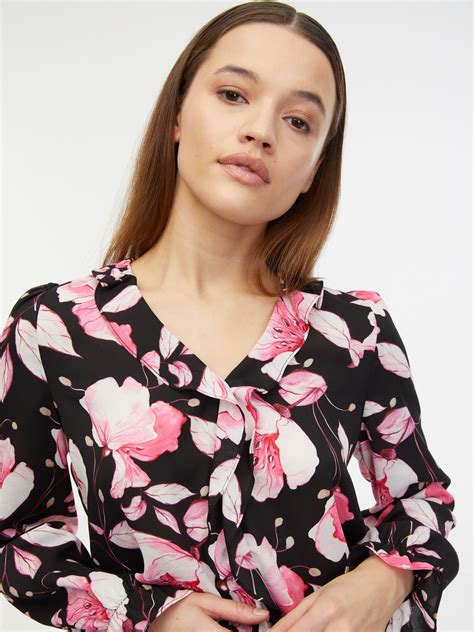 Розово черна дамска блуза на цветя Orsay Bg Официален електронен магазин на Orsay