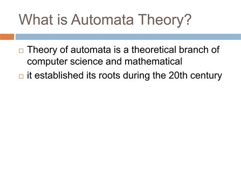 Introduction To Automata Use For Discussion And Overviewpptx Computing Technology And Computing