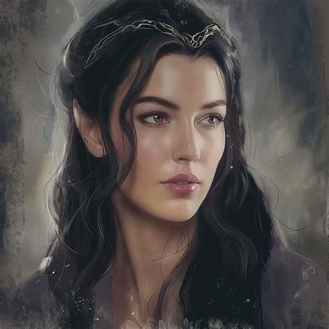 Starwoventalesbook Etsy Lord Of The Rings Black Hair Arwen Art
