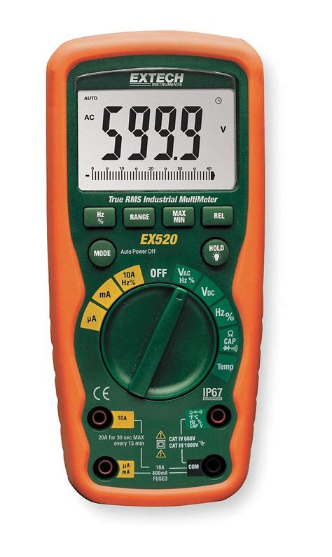 Extech Cat Iii 1000vcat Iv 600v Trms Digital Multimeter 3emk7