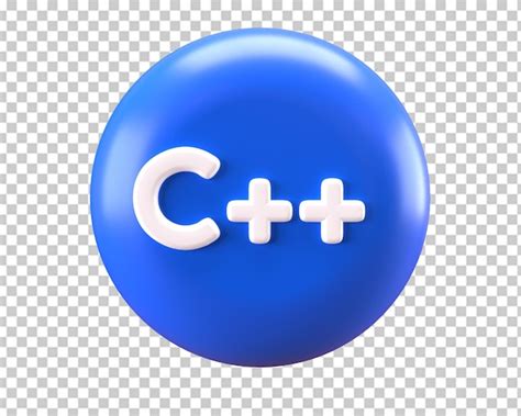 premium psd programing language c plus plus icon 3d render