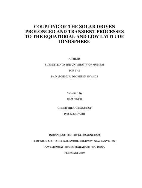 Pdf Coupling Of The Solar Driven Prolonged And Transient Processes To