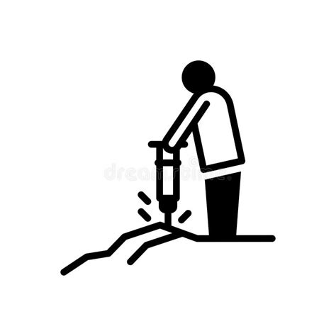 Zwart Stevig Pictogram Voor Hard Moeilijk En Zwaar Vector Illustratie