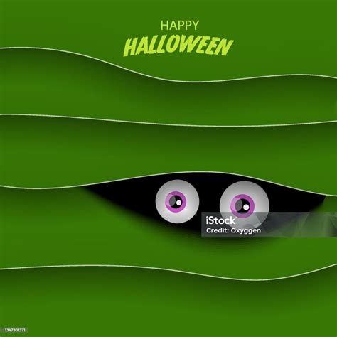 해피 할로윈 인사말 카드 몬스터 눈 벡터 일러스트 종이 컷 스타일 인사 초대 포스터 전단지에 사용할 수 있습니다 10월에 대한
