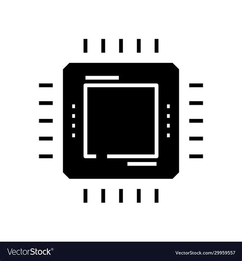 Processor Black Icon Concept Royalty Free Vector Image