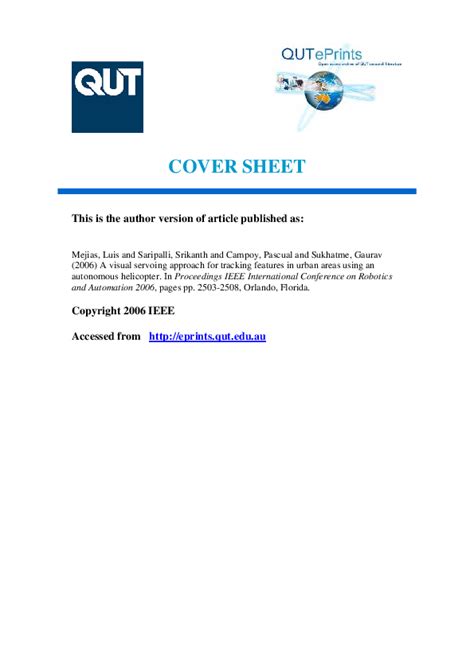 Pdf A Visual Servoing Approach For Tracking Features In Urban Areas Using An Autonomous Helicopter