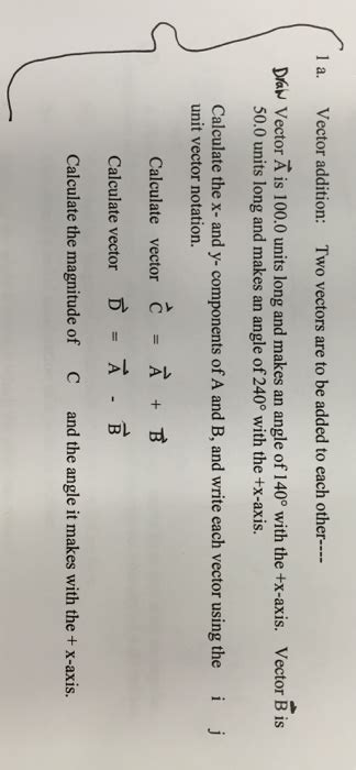 Solved Vector Addition Two Vectors Are To Be Added To Each Chegg Com