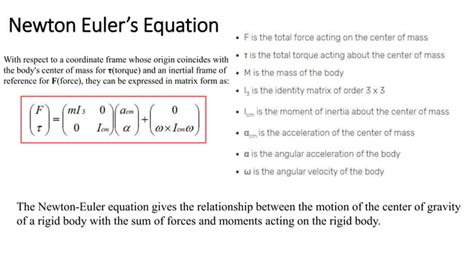 Newton Eulers Law Of Rigid Body Motion Pptx Physics Science