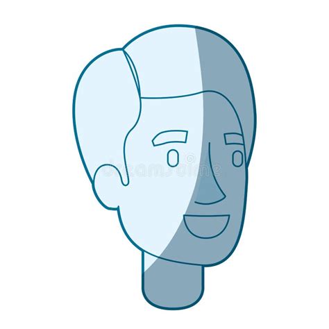 El Sombrear Azul De La Silueta Del Color De La Cara Del Hombre Con El