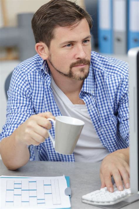 Man Typing On Computer Keyboard Stock Image Image Of Professional Desk