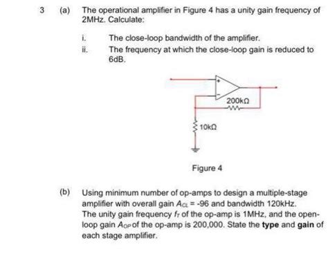 Solved نیا 3 A The Operational Amplifier In Figure 4 Has A