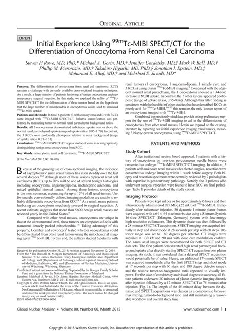 Pdf Initial Experience Using Tc 99m Sestamibi Spectct For The