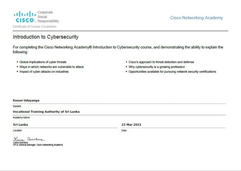 Kasun Udayanga On Linkedin Successfully Completed Introduction To Cyber Security Course Offered By