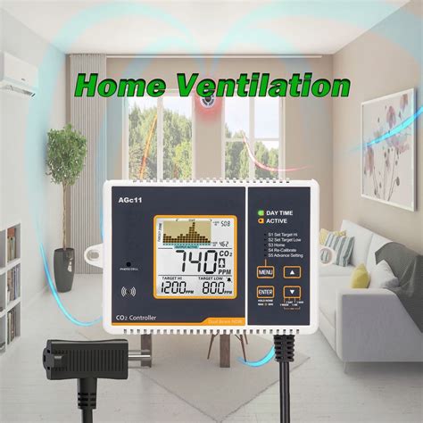 Large LCD CO2 Controller Green Backlight Ndir Sensor Gas Detector CO2 Controller And Gas Monitor