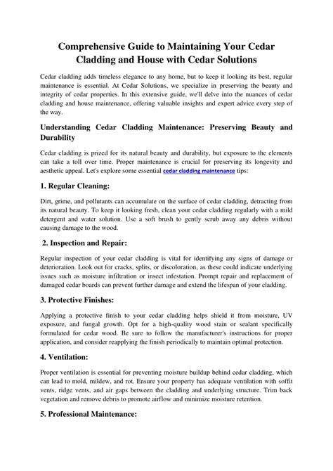 Ppt Comprehensive Guide To Maintaining Your Cedar Cladding And House
