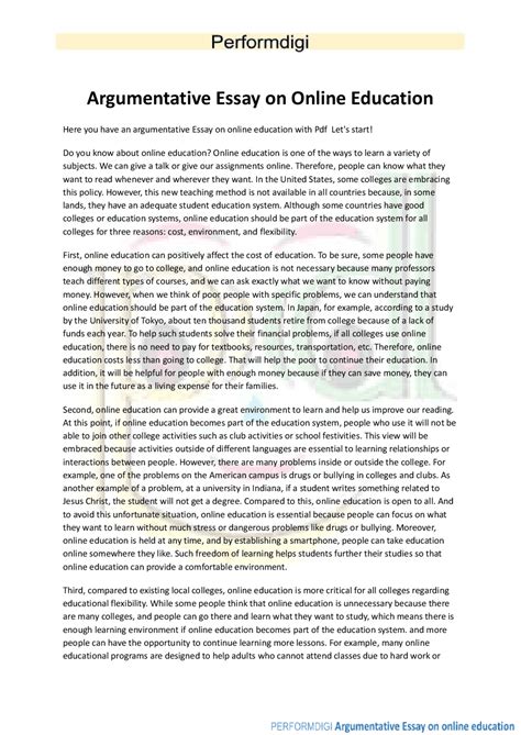 Argumentative Essay On Online Education Schemes And Mind Maps Teaching Method Docsity