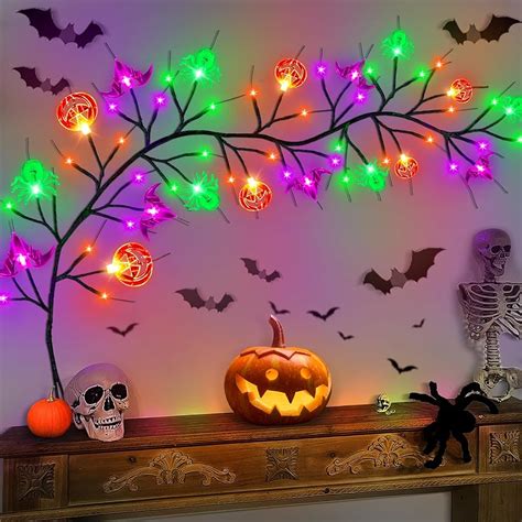 Indoor Halloween Lights 3 Pack Halloween Decor Orange Pumpkin Green