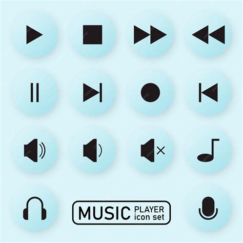 Premium Vector Video Media Player Icon Vector Set Multimedia Music