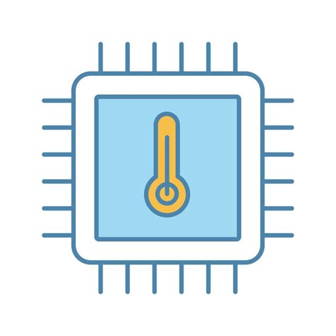 Processor Temperature Color Icon Core Temp Cpu Overheating Chip Microchip Chipset Heating