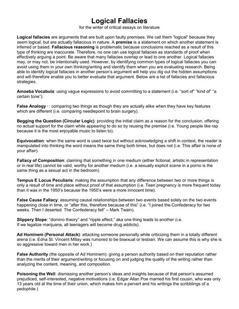 English Logical Fallacies