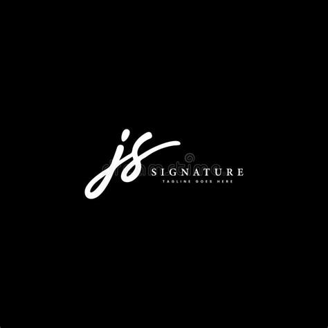 J S Js Initial Letter Handwritten And Signature Vector Image Logo