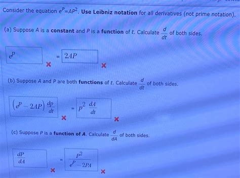 Solved Consider The Equation Epap2 Use Leibniz Notation