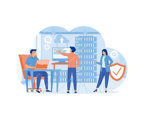 Premium Vector System Administrator Upkeeping Server Adjusting Network Pc Hardware