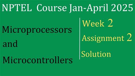 Assignment 2 Solution Microprocessors And Microcontrollers Nptel