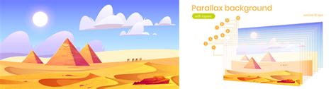 Parallax Background With Pyramids In Desert 14343267 Vector Art At Vecteezy