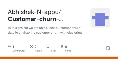 Github Abhishek N Appucustomer Churn Clustering Analysis In This Project We Are Using Telco