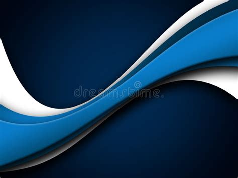 Blue Curve Line Background On Dark Space With Silver Curve Line For Text Design Stock