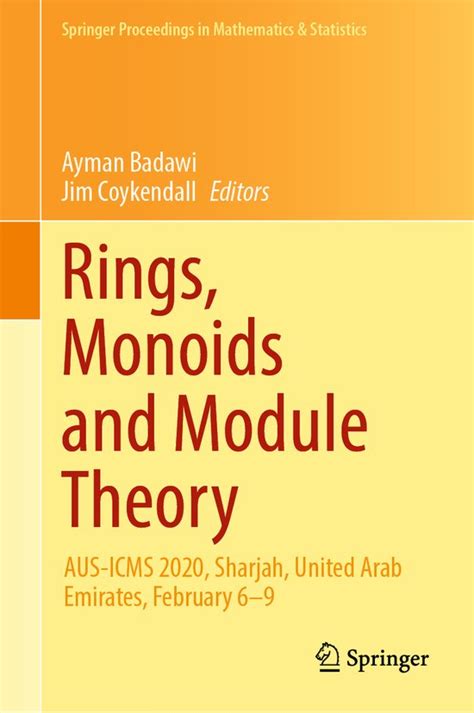 Springer Proceedings In Mathematics And Statistics Rings Monoids And Module Theory