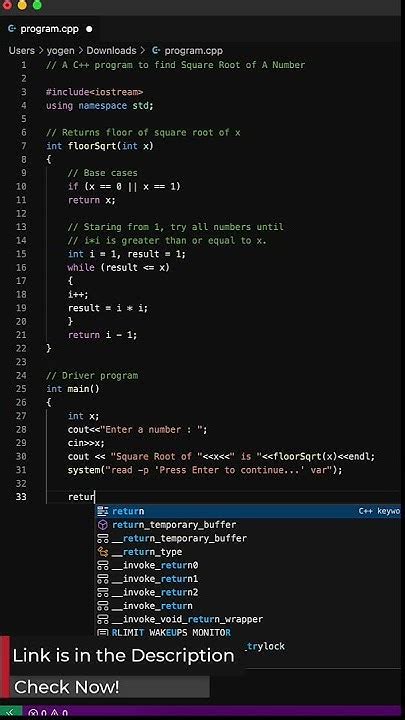 Print Square Root Of A Number In C Shorts Coding Programming Youtube