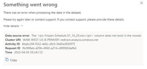 Column Does Not Exist In The Rowset Microsoft Fabric Community