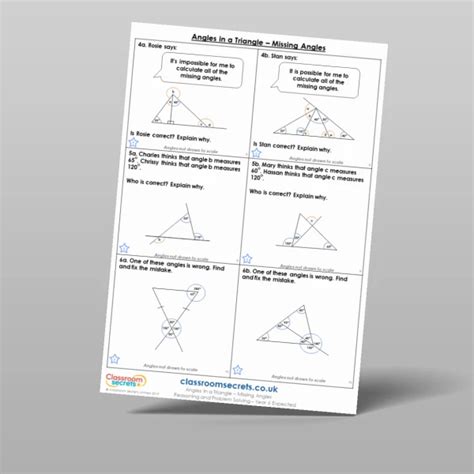 Year 6 Angles In A Triangle Reasoning And Problem Solving Resource Classroom Secrets