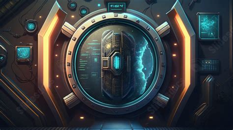 무료 미래 기술 공상 과학 일러스트레이션 Ppt 배경 Slidesdocs