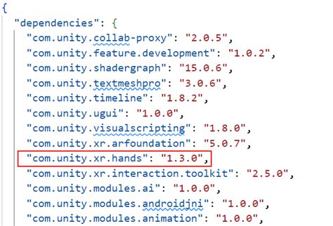 Edit The Project Manifest Xr Hands 130