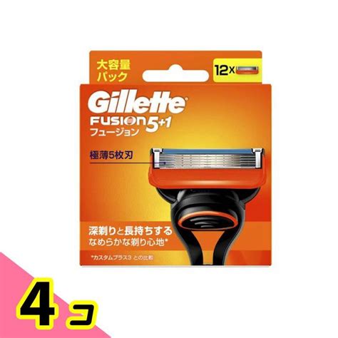 Gillette ジレット フュージョン5 1 マニュアル 替刃 12個入 4個セット みんなのお薬ビューティandコスメ店 通販