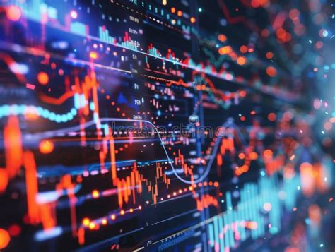 Abstract Image Of Financial Data And Stock Market Analysis With Colorful Graphs And Charts
