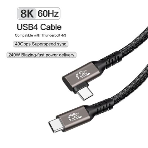 Usb4 Cables Wholesale 240w 40gbps 8k Usb C Thunderbolt 3