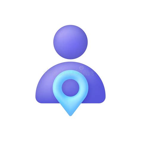 3d position icon location pin with man icon gps navigator pointer