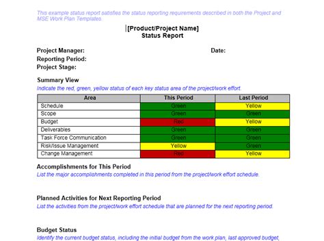 4 Box Project Status Report Template