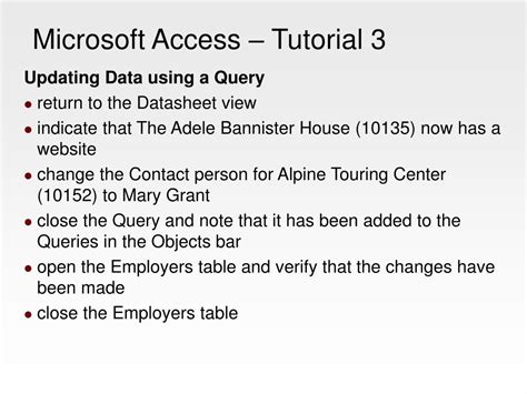 Ppt Microsoft Access Tutorial 3 Powerpoint Presentation Free Download Id5552806