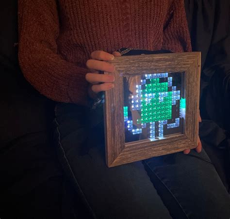 Animated Led Matrix In Wooden Frame Concealed By 2 Way Mirror Etsy
