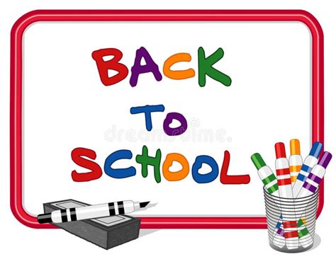 Whiteboard Back To School Red Frame Stock Vector Illustration Of