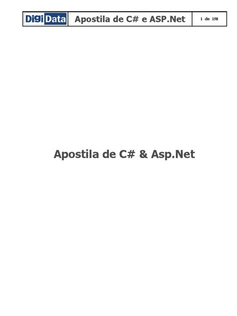 Apostilacsharp 28072010 Pdf C Sharp Linguagem De Programação Linguagem De Programação